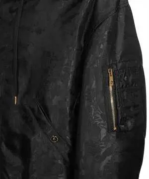 Versace Hooded Bomber Jacket With Drawstring And Zip-up