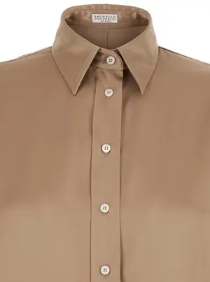 Brunello Cucinelli Long-sleeve Blouse With Lapel Collar - No