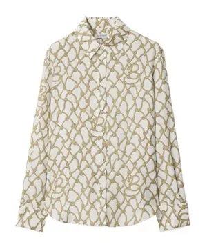 Burberry Burberry Nautical Knot Print Silk Shirt Thatch