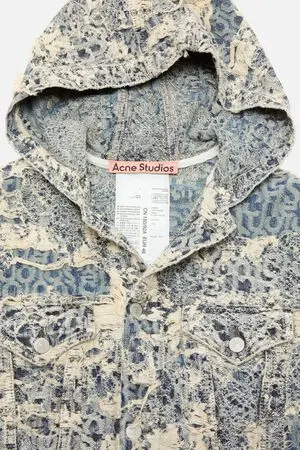 Acne Studios Hooded Distressed Denim Jacket