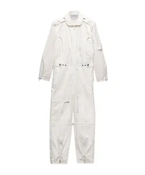 Prada Long-sleeved Zipped Jumpsuit - White