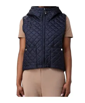 Max Mara Quilted Hooded Vest - Black