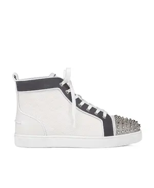 CHRISTIAN LOUBOUTIN Lou Spikes High-top Leather Sneakers - White
