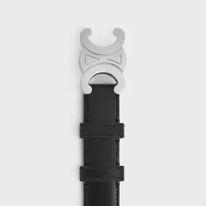 Celine Triomphe Belt 25mm In Taurillon Leather - Black