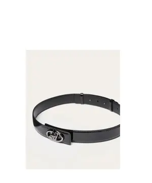 Valentino Garavani Leather Belt With Vlogo Twist Button