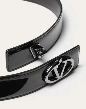 Valentino Garavani Leather Belt With Vlogo Twist Button