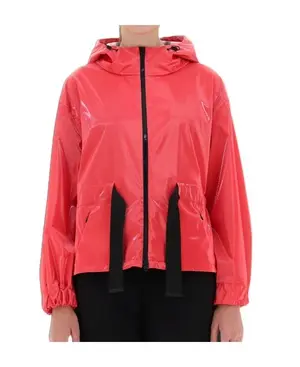 Herno Hooded Zip-up Jacket With Drawstring Detail - Red