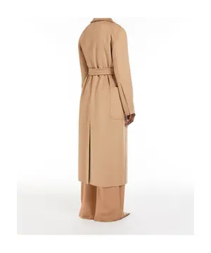 Max Mara Belted Long Sleeve Coat With Notched Lapel - Camel