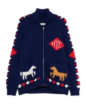 BODE Diamond Corral Cardigan - Blue