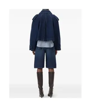Closed Denim Cropped Jacket With Button Cuffs And Long Sleeves