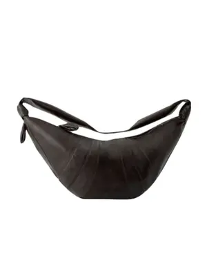 LEMAIRE Large Leather Shoulder Bag - Black