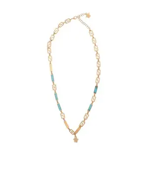 Versace Logo Medallion Necklace - Yellow
