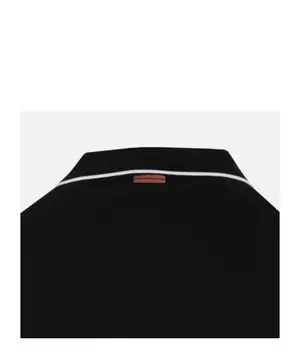 Zegna Logo Embroidered Polo Shirt - Black