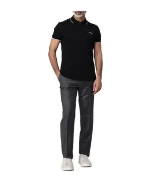 Zegna Logo Embroidered Polo Shirt - Black