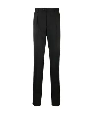 Brunello Cucinelli Mid-rise Wool Chino Trousers - Black