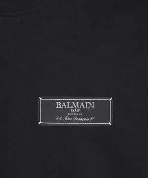 Balmain Logo-patch Crewneck T-shirt - Black