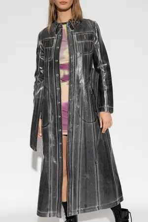 DIESEL® De-flaminty-z-fsb Tied Waist Shirt Dress - Black