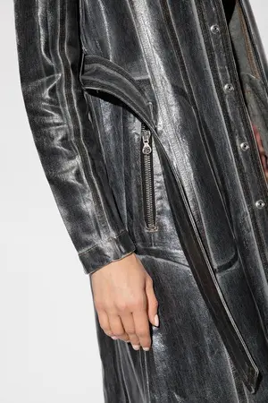 DIESEL® De-flaminty-z-fsb Tied Waist Shirt Dress - Black