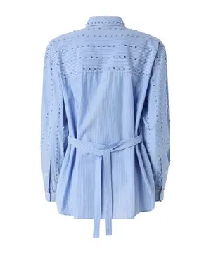 Pinko Striped Embellished Shirt With Belt