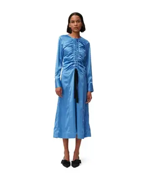GANNI Satin Midi Dress