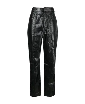 Isabel Marant Étoile Metallic-effect Straight-leg Trousers