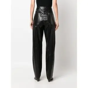 Isabel Marant Étoile Metallic-effect Straight-leg Trousers
