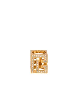 Balmain Embellished Cube Ring - Silver