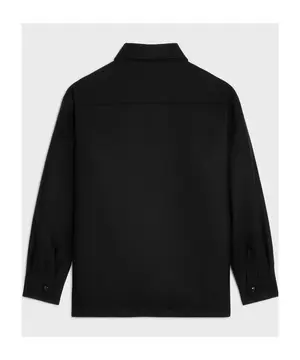 Celine Overshirt In Cashmere Flannel - Black