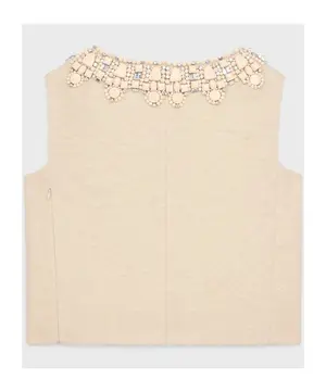 Celine Embroidered Top In Bouclette Natt