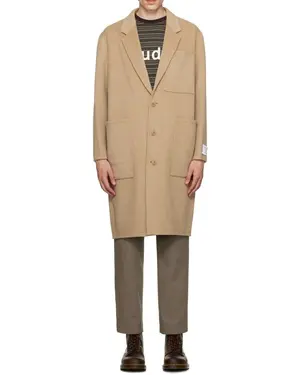 ETUDES Single-breasted Wool Coat With Logo Patches