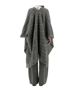 Brunello Cucinelli Reversible Fringed Poncho