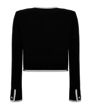 Moschino Collarless Single-breasted Short Jacket