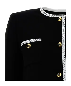 Moschino Collarless Single-breasted Short Jacket