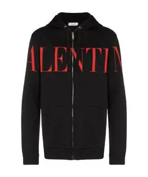 Valentino Garavani Logo Print Zip-up Hoodie