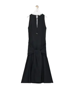 Loewe Sleeveless Cotton Wrap Dress - Black