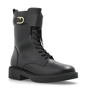 Furla Lace-up Ankle Boots With Buckle Detail