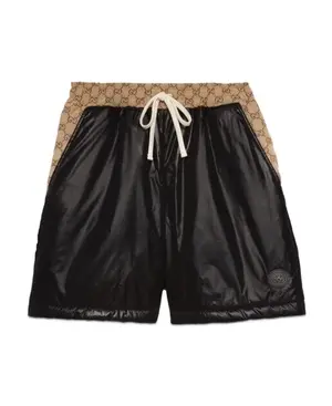 Gucci Gg Canvas Trimmed Nylon Shorts - Black