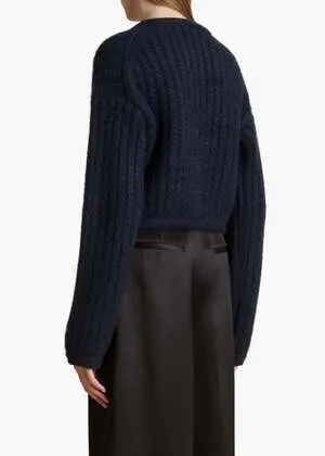 Khaite Balser Cardigan With Gold Buttons - Midnight