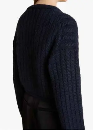 Khaite Balser Cardigan With Gold Buttons - Midnight