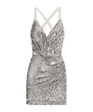Dolce & Gabbana Sequin Crossover Mini Dress