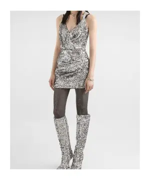 Dolce & Gabbana Sequin Crossover Mini Dress