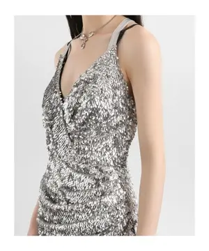 Dolce & Gabbana Sequin Crossover Mini Dress