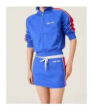 Miu Miu Logo Embroidered Drawstring Mini Skirt
