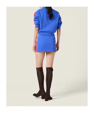 Miu Miu Logo Embroidered Drawstring Mini Skirt
