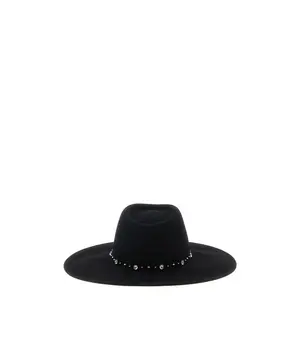 MAISON MICHEL Wide-brim Hat With Crystal Embellishments