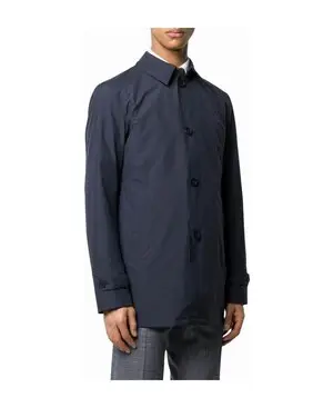 Herno Point-collar Button-through Coat - Blue