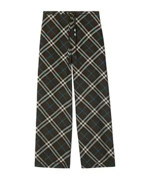 Burberry Burberry Checked Silk Trousers White