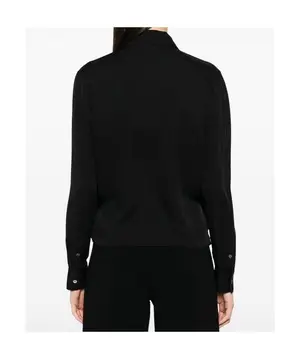 Theory V-neck Draped Blouse - Black
