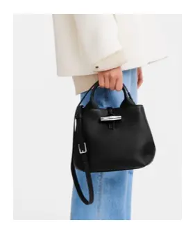 Longchamp Le Roseau S Top Handle Bag - Black