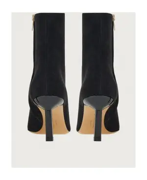 FERRAGAMO 70mm Pointed Toe Zip Up Ankle Boots - Black